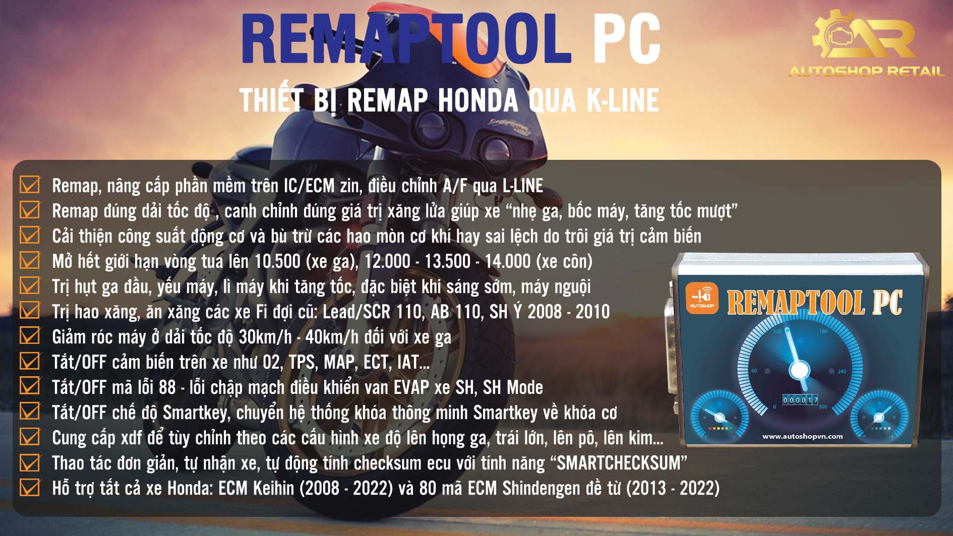 REMAPTOOL PC - Remap, chẩn đoán lỗi trên máy tính